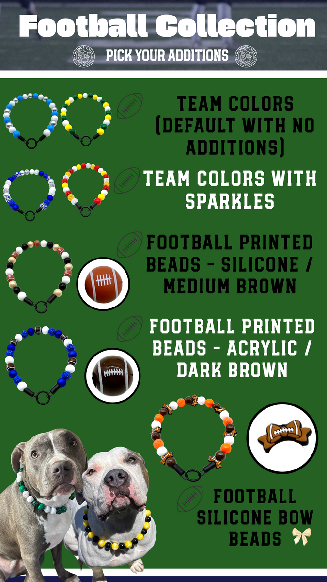 🏈 Football NFL Team Colors Bead Collar – Hypnotic Dog