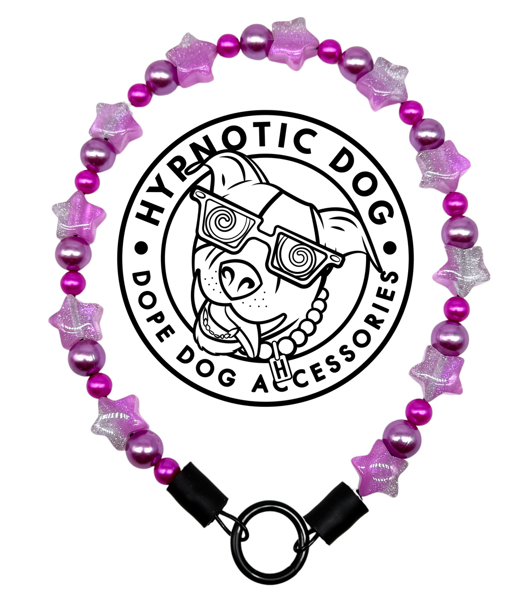 Pink Raspberry Stars Bead Collar – Hypnotic Dog