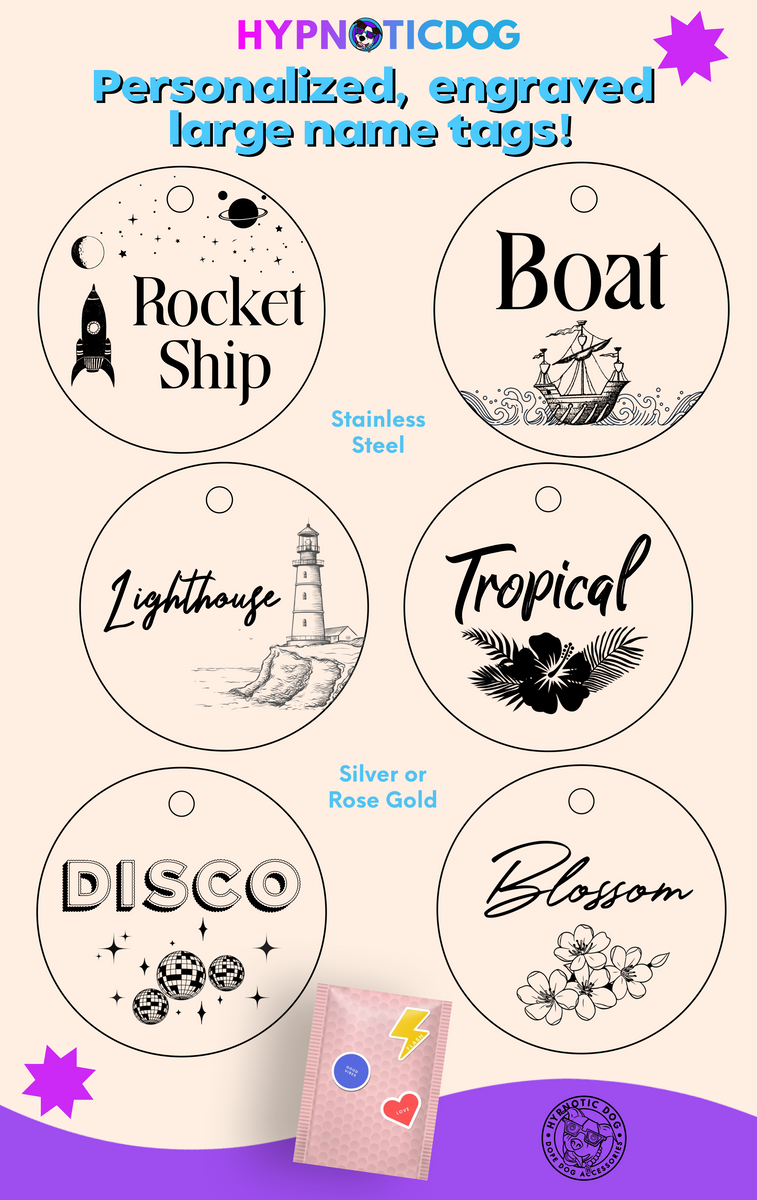 Dog Engraved Circle Name Tags – Hypnotic Dog