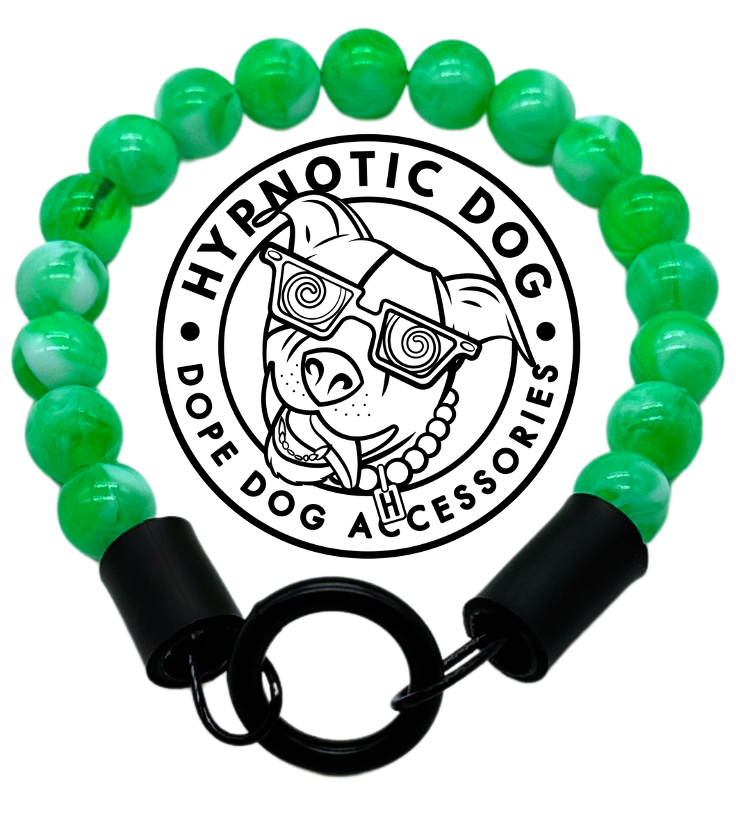 Green Clouds XS Acrylic [Small Dog/Cat Bead Collar] – Hypnotic Dog
